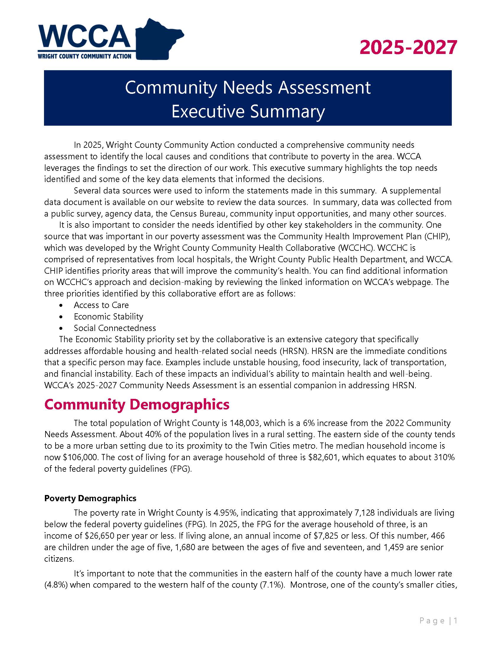 WCCA | Community Assessment